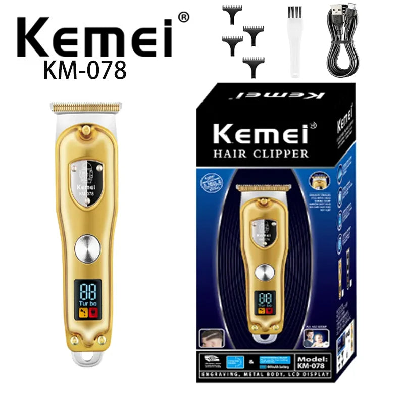Kemei All Metal Professional Men Electric Cordless Hair Trimmer KM-078 ...